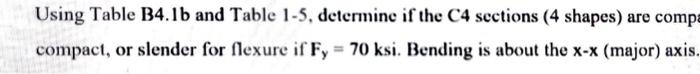 Solved Using Table B4.1b and Table 1−5, determine if the C4 | Chegg.com