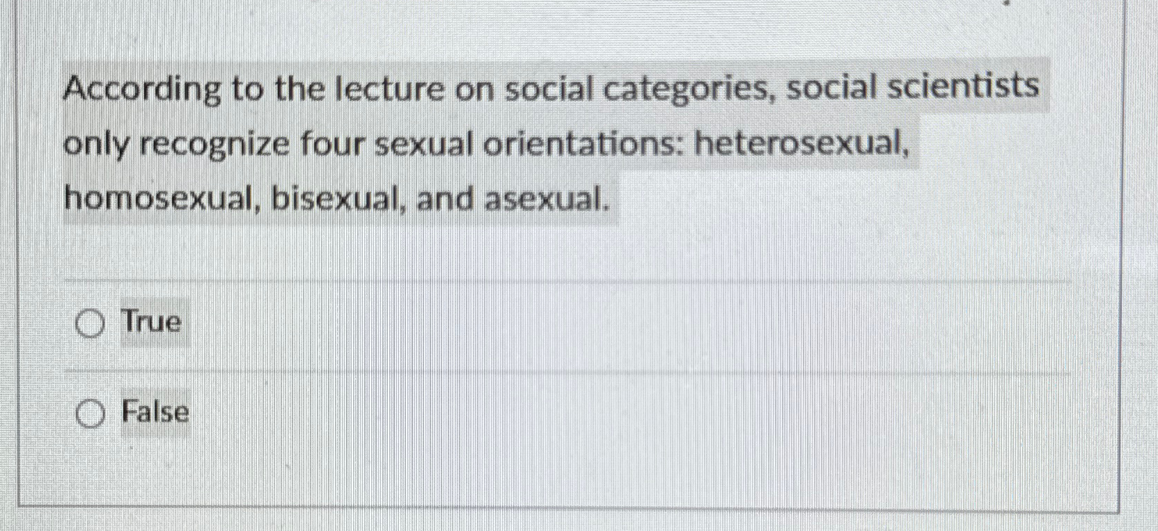 Solved According to the lecture on social categories, social | Chegg.com