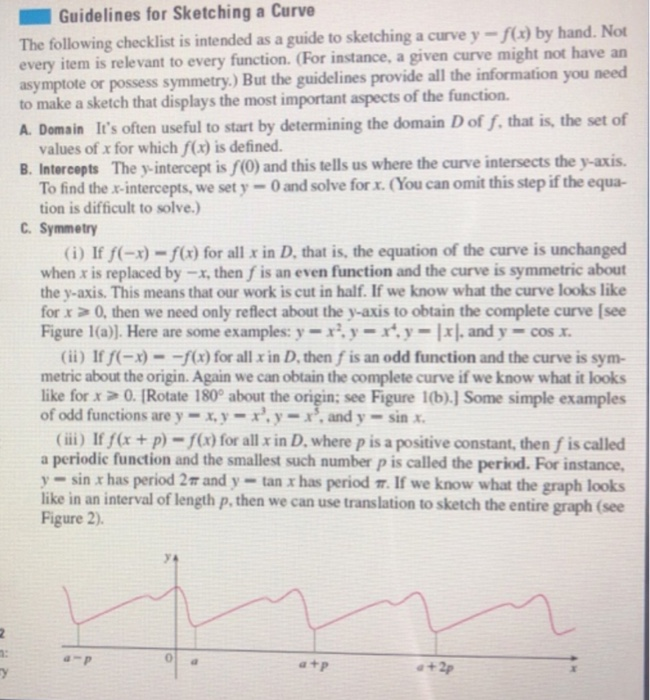 Solved Guidelines for Sketching a Curve The following | Chegg.com
