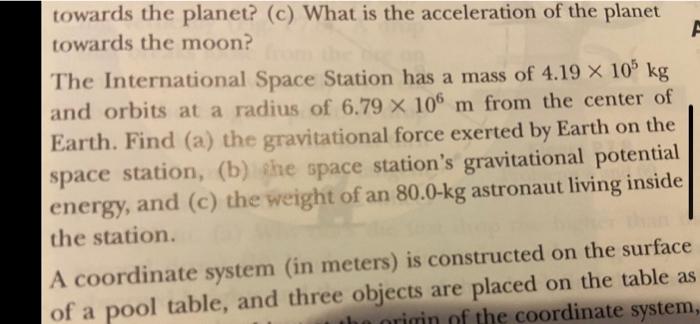 Solved towards the planet? (c) What is the acceleration of | Chegg.com