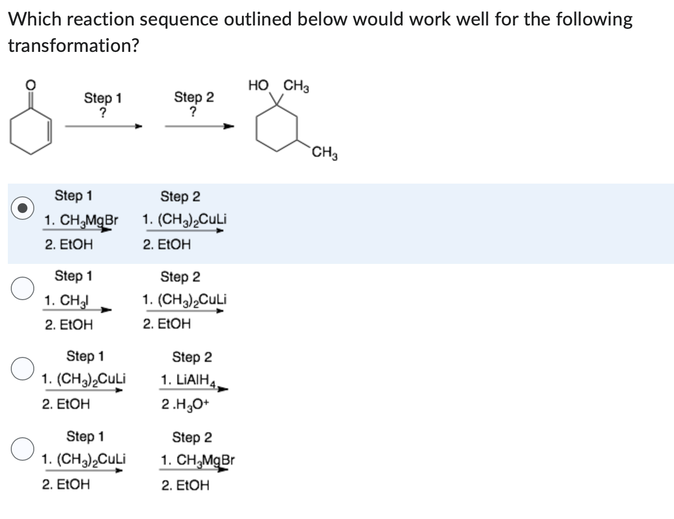 Solved Which reaction sequence outlined below would work | Chegg.com