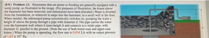 Solved (8%) Problem 12: Basements that are prone to flooding | Chegg.com