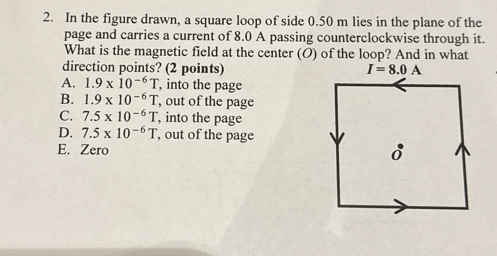 Solved In the figure drawn, a square loop of side 0.50 ﻿m | Chegg.com