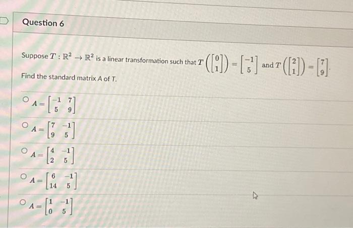Solved Suppose T:R2→R2 is a linear transformation such that | Chegg.com