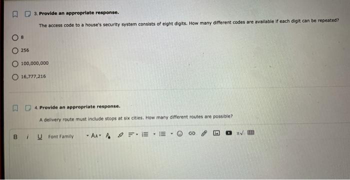 Solved 3. Provide an appropriate response. The access code | Chegg.com