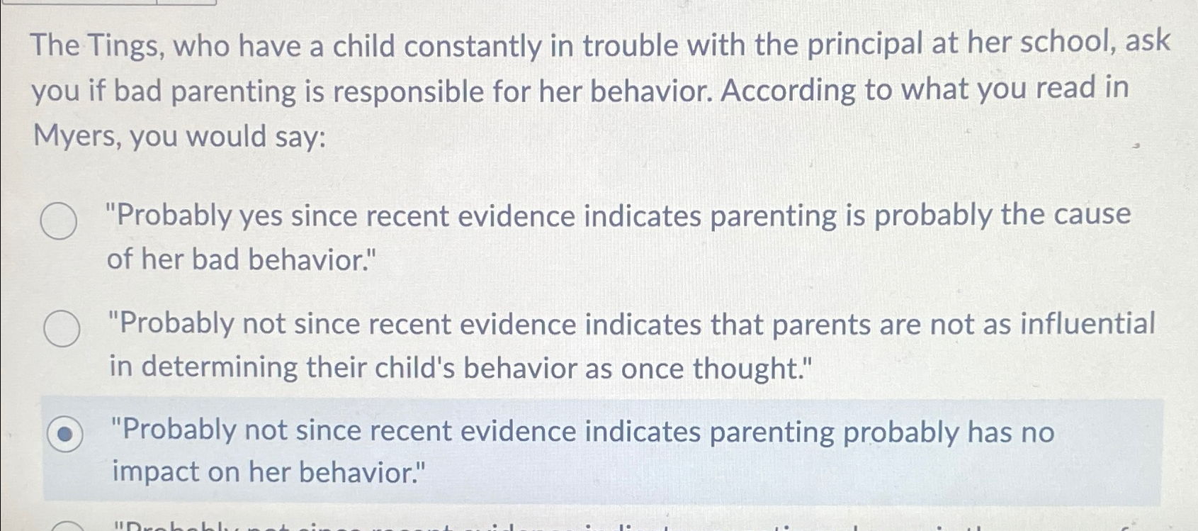 Solved The Tings, who have a child constantly in trouble | Chegg.com