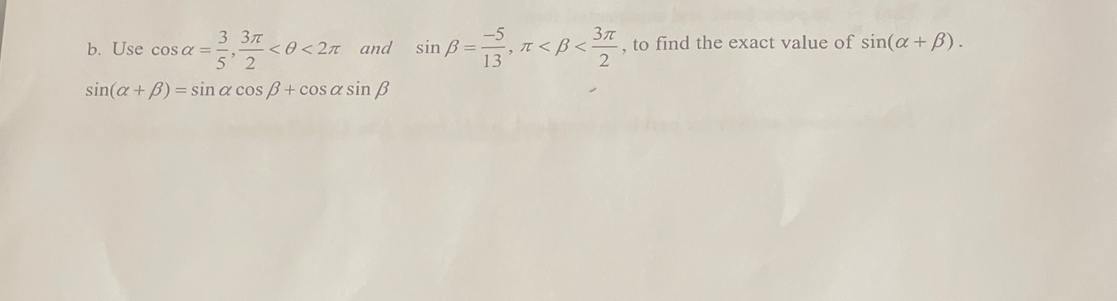 Solved b. ﻿Use cosα=35,3π2