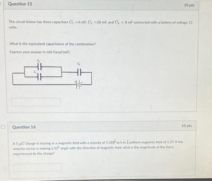 Solved The circuit below has three capacitors | Chegg.com