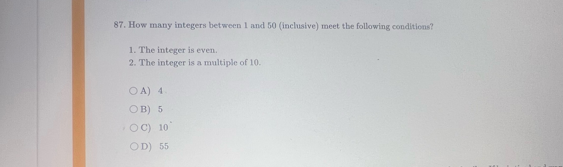 Solved How many integers between 1 ﻿and 50 (inclusive) ﻿meet | Chegg.com