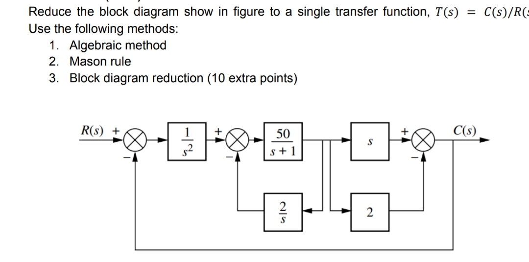 Solved Reduce the block diagram show in figure to a single | Chegg.com