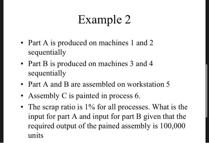 Solved Example 2 - Part A is produced on machines 1 and 2 | Chegg.com