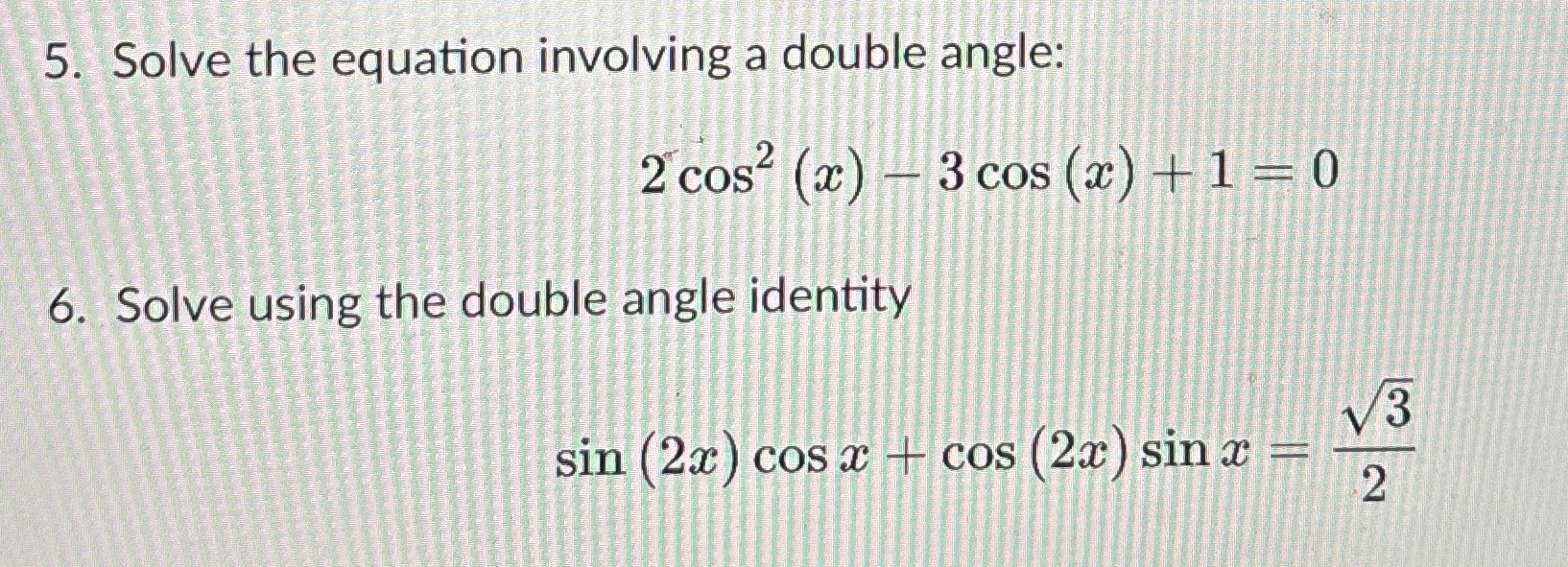 Solved Solve the equation involving a double | Chegg.com