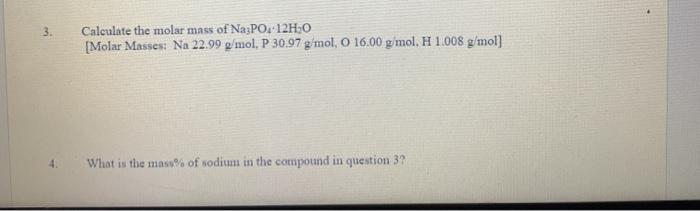 Solved 4. What is the mass of sodium in the compound in | Chegg.com