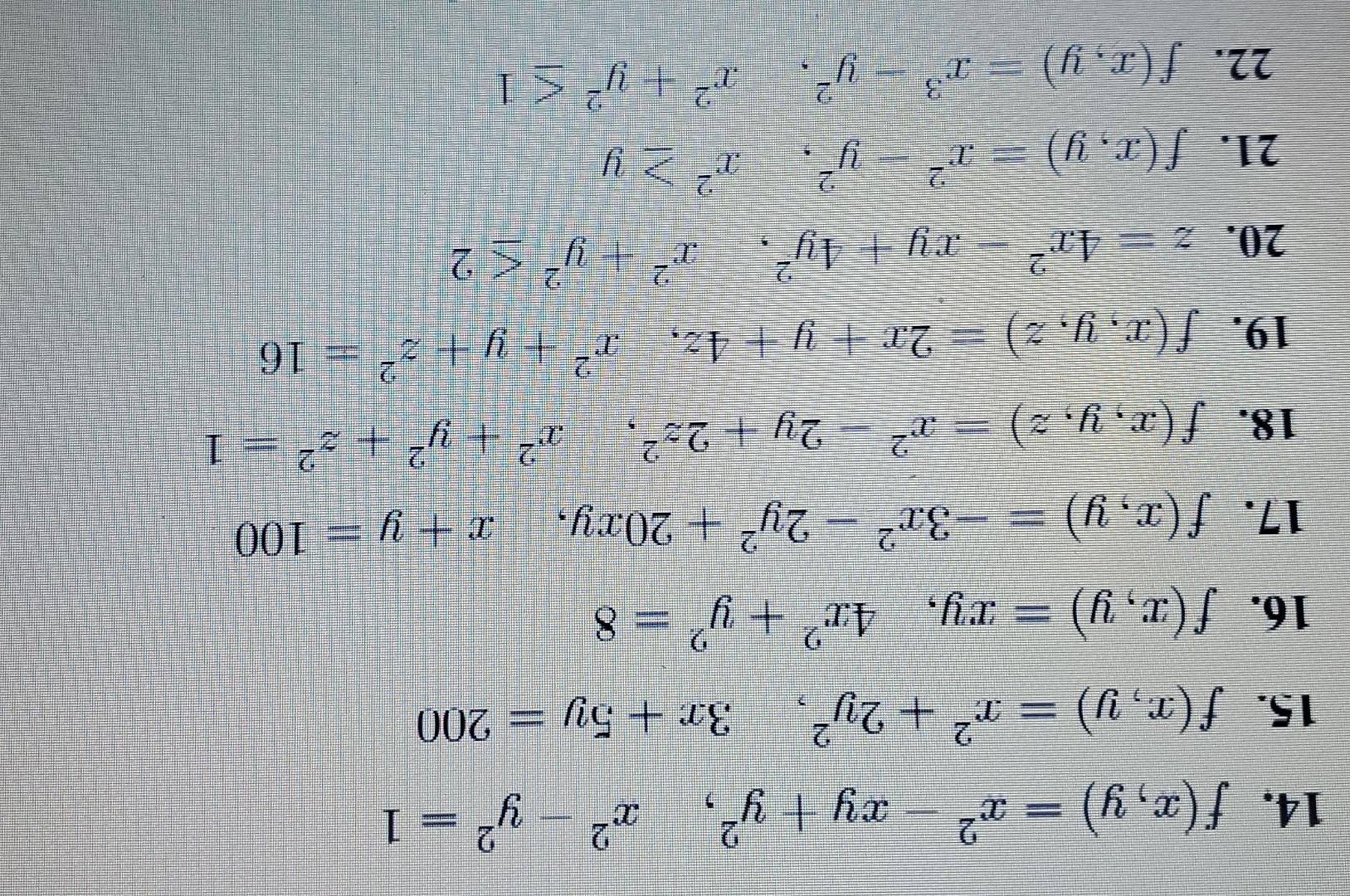 Solved For Exercises 11-22, use Lagrange multipliers to find | Chegg.com