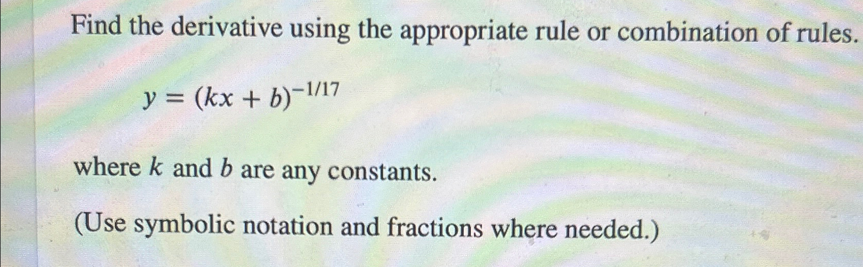 Solved Find the derivative using the appropriate rule or | Chegg.com