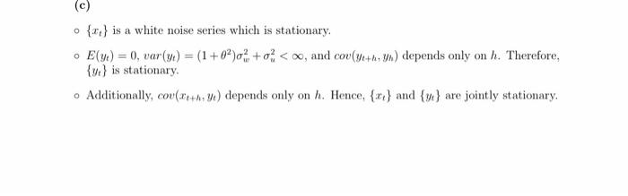 Solved There are two time series xt=wt,yt=wt−θwt−1+ut, wt | Chegg.com