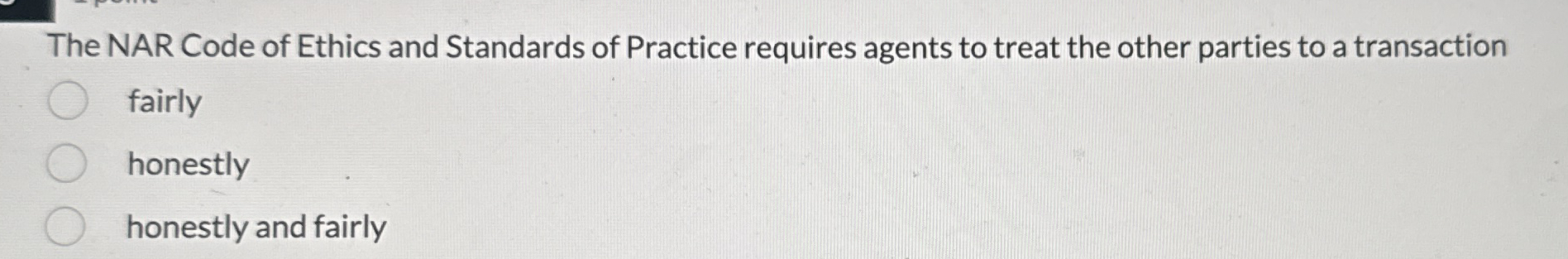 Solved The NAR Code of Ethics and Standards of Practice | Chegg.com
