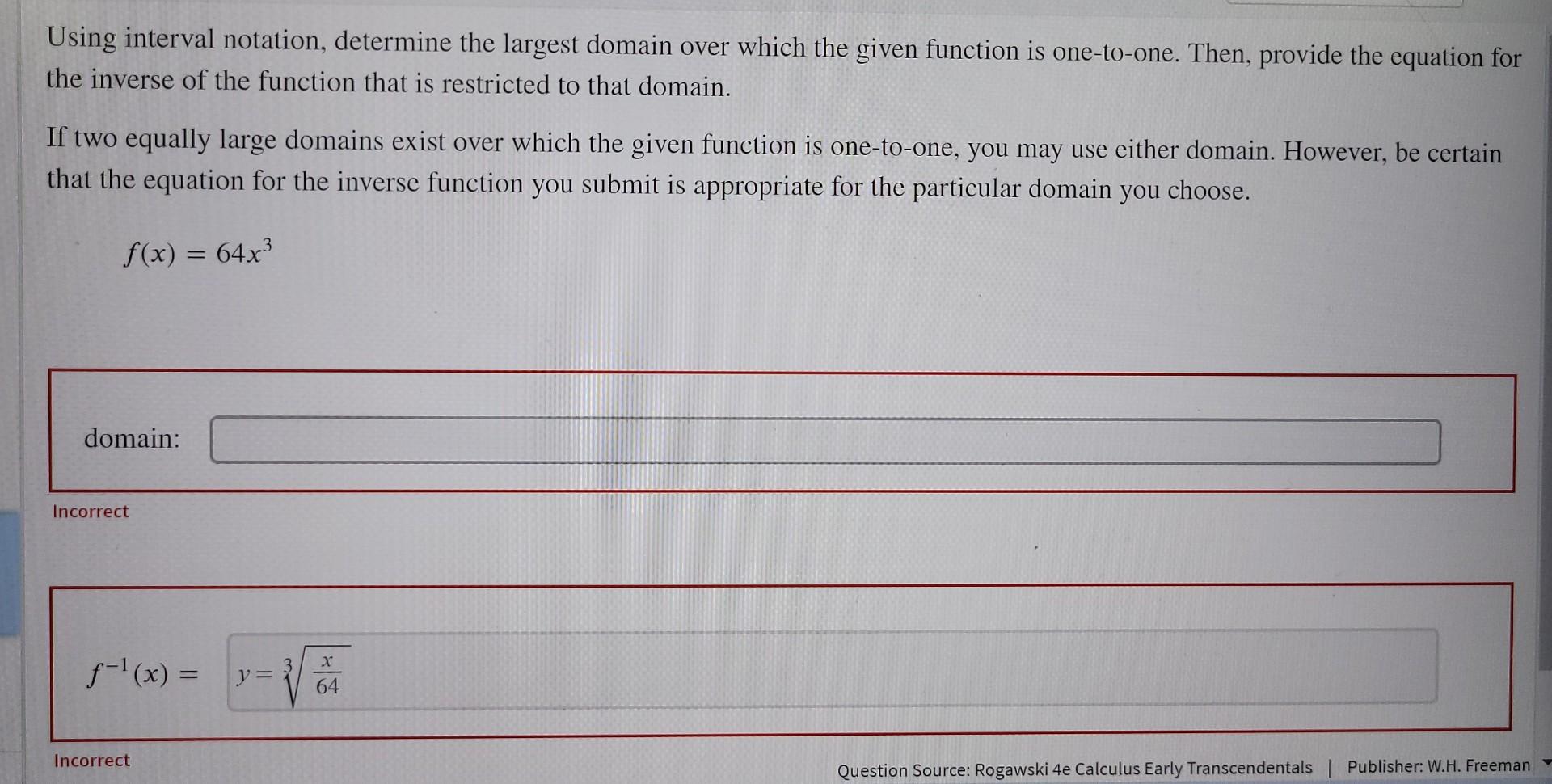 Solved Using interval notation, determine the largest domain | Chegg.com