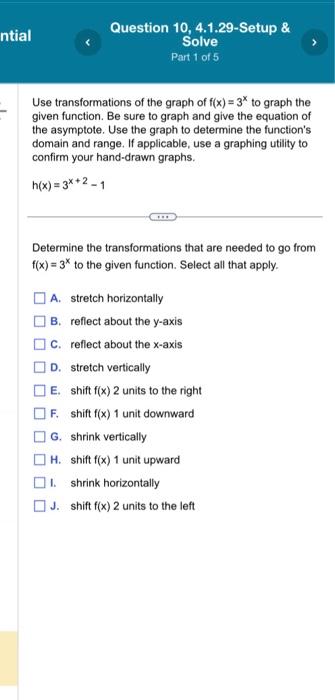 Solved Question 10, 4.1.29-Setup \& Solve Part 1 of 5 Use | Chegg.com