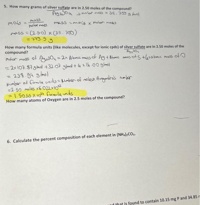 Solved How many atoms of Oxygen are in 2.5 moles of the | Chegg.com