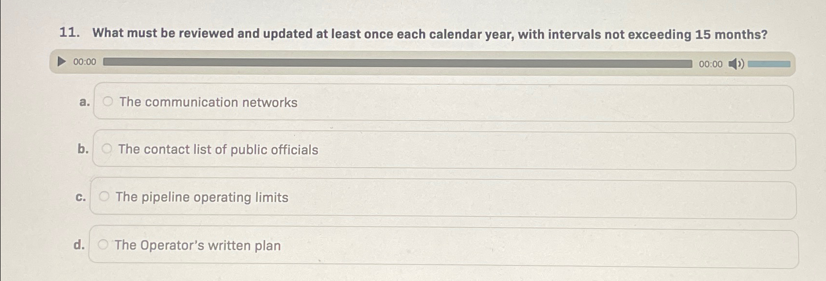 Solved What must be reviewed and updated at least once each | Chegg.com