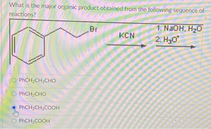 Solved What is the major organic product obtained from the | Chegg.com