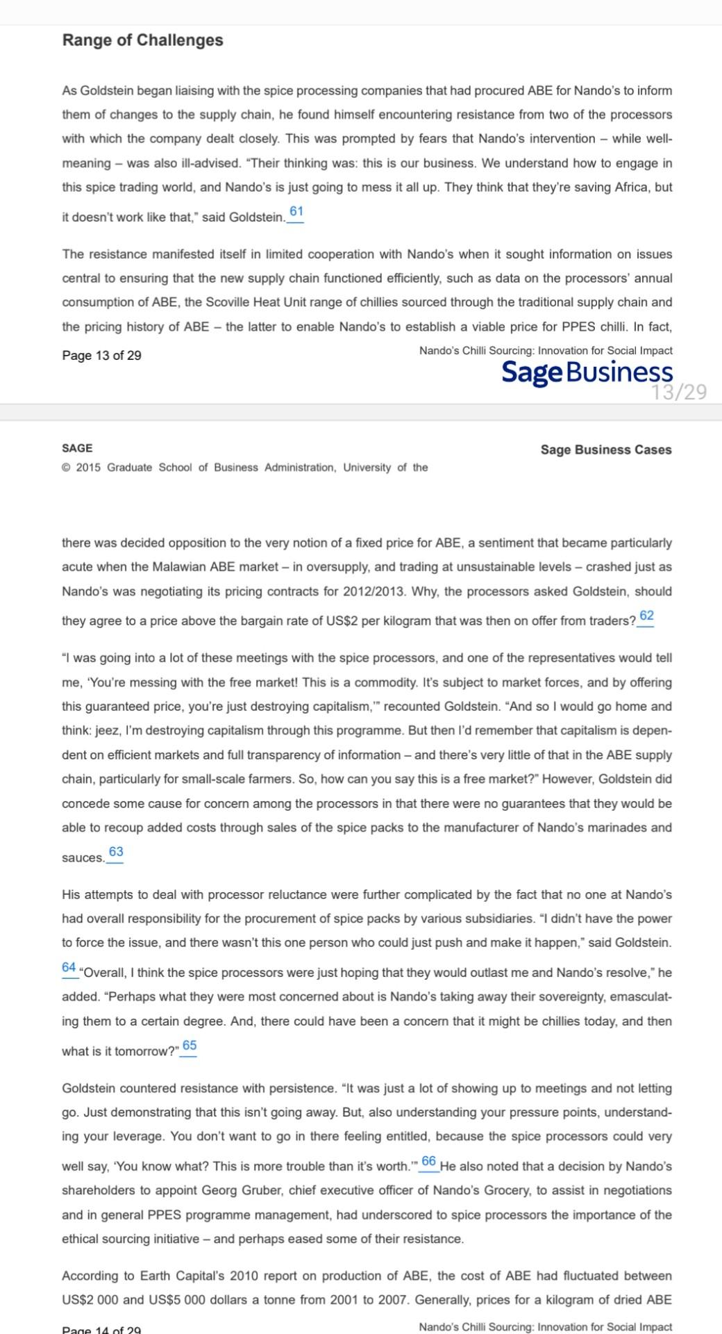 Solved SAGE Sage Business Cas (C) 2015 Graduate School of | Chegg.com