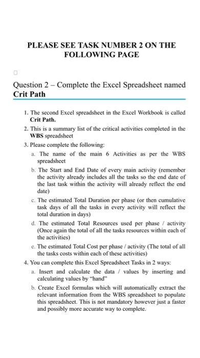 Below is an Initial Work Breakdown Structure of | Chegg.com