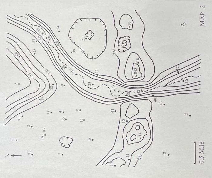 2. Using the attached topographic man and well data, | Chegg.com