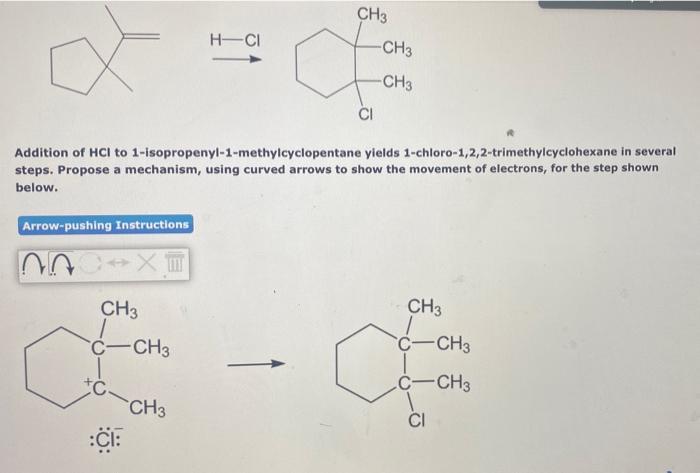 Solved H−Cl Addition of HCl to | Chegg.com