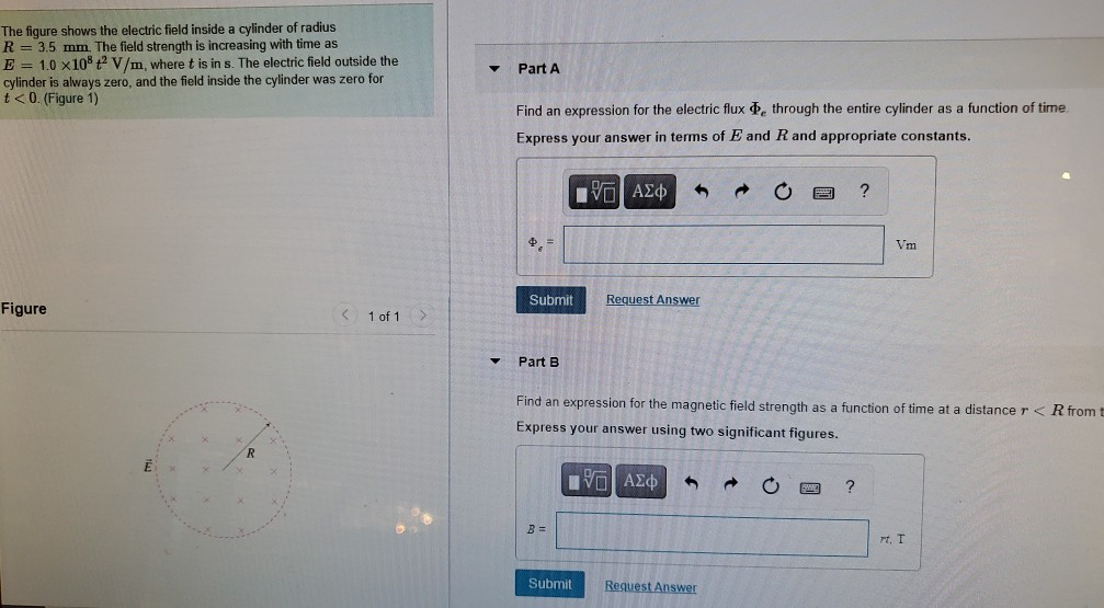 Solved The figure shows the electric field inside a cylinder | Chegg.com