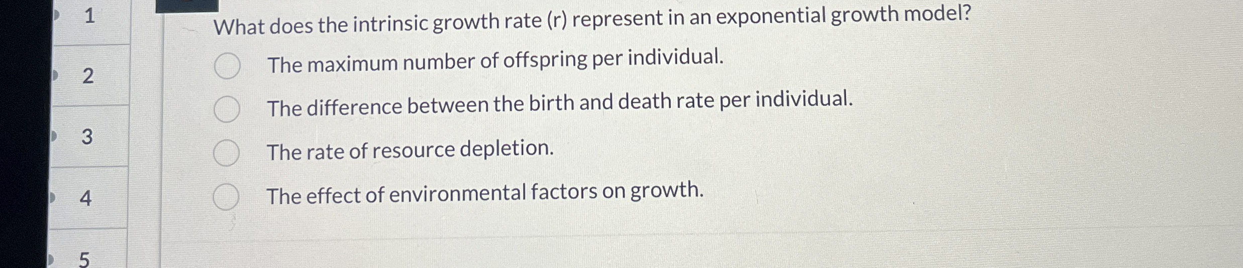 Solved 12345What does the intrinsic growth rate (r) | Chegg.com