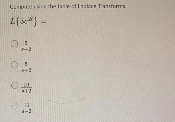 Solved Compute using the table of Laplace Transforms. | Chegg.com