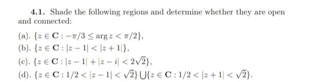Solved 4.1. Shade the following regions and determine | Chegg.com