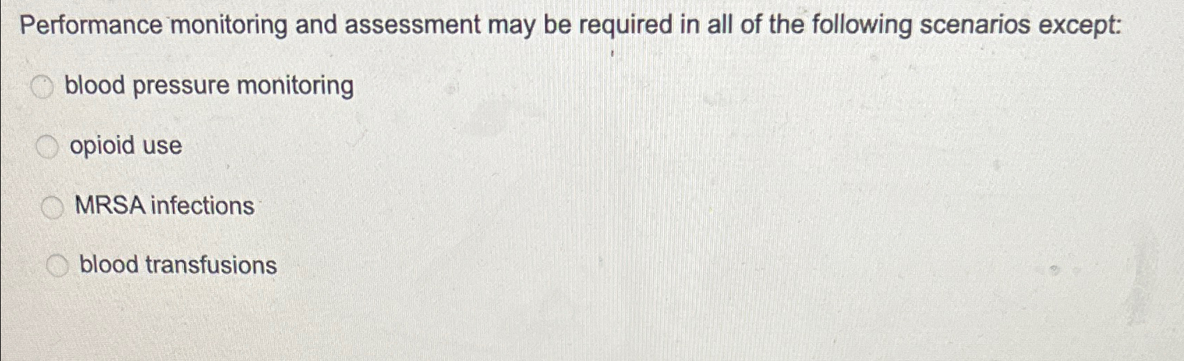 Solved Performance monitoring and assessment may be required | Chegg.com