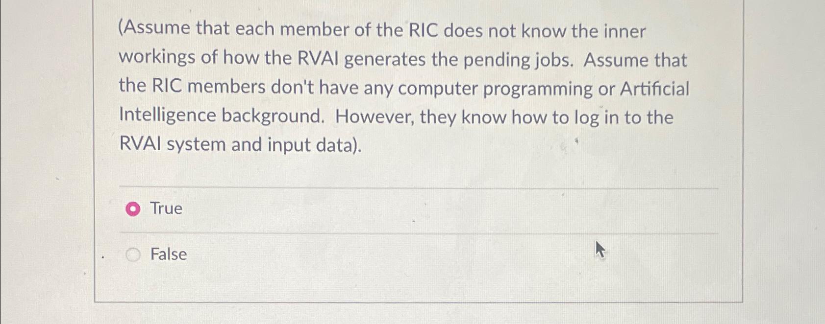 Solved (Assume that each member of the RIC does not know the | Chegg.com