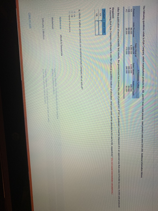 Solved The following questions relate to Kyle Company, which | Chegg.com