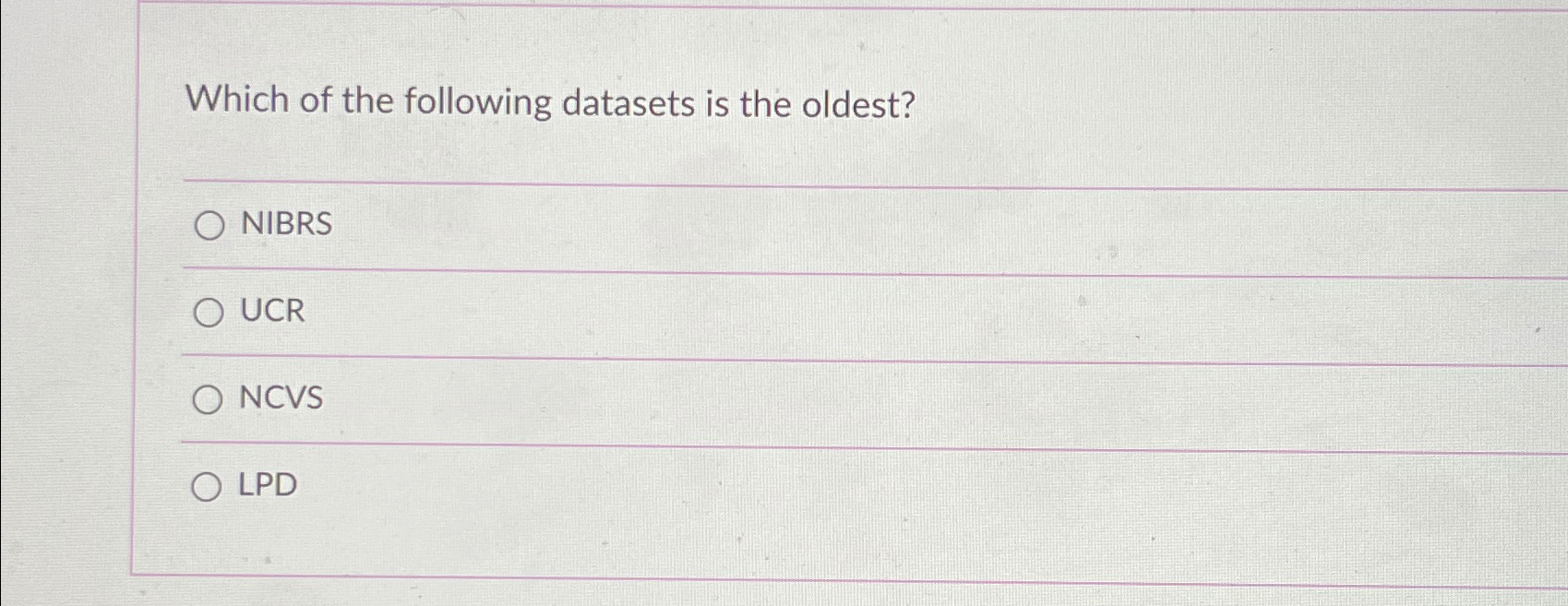 Solved Which of the following datasets is the | Chegg.com