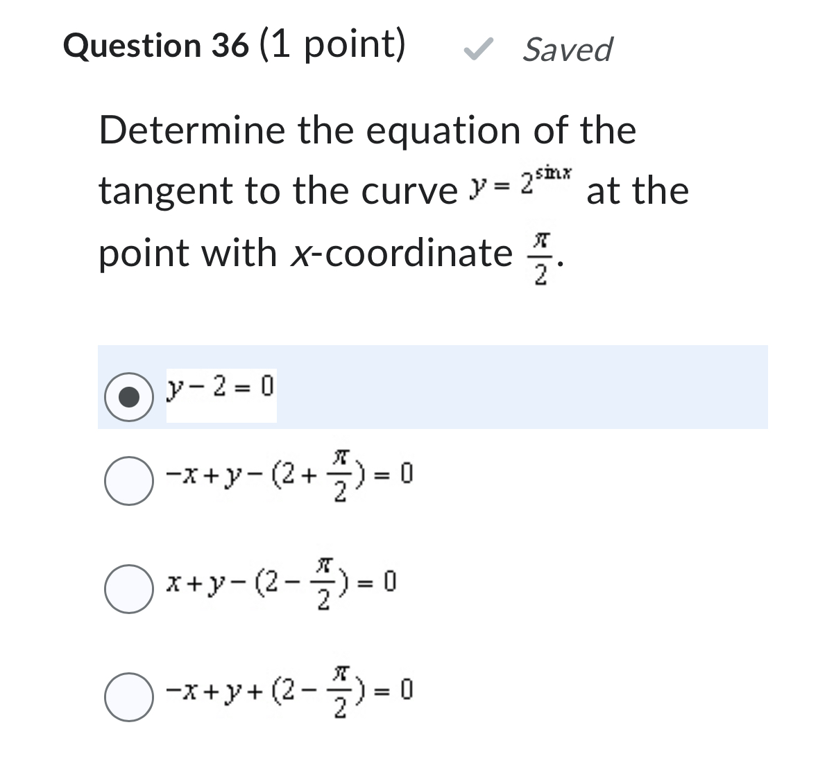 Solved Question 36 (1 ﻿point) ﻿SavedDetermine the equation | Chegg.com