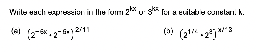 Solved Write each expression in the form 2kx ﻿or 3kx ﻿for a | Chegg.com