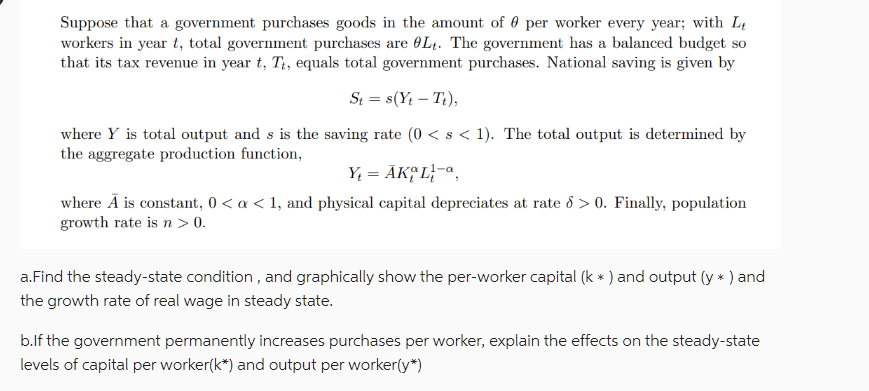 Solved a.Find the steady-state condition, and graphically | Chegg.com