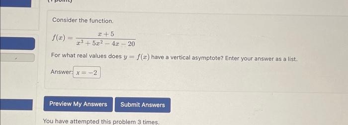 Solved Consider The Function X 5 X3 5x² 4x 20 For