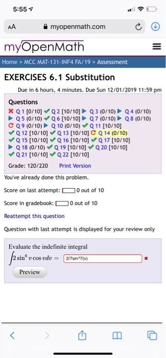 Solved 5:554 AA Amyopenmath.com myOpenMath Home > MCC | Chegg.com