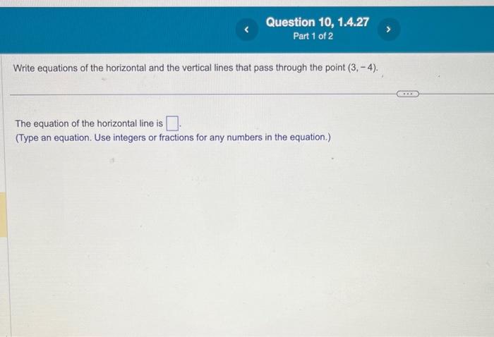 Solved Write equations of the horizontal and the vertical | Chegg.com