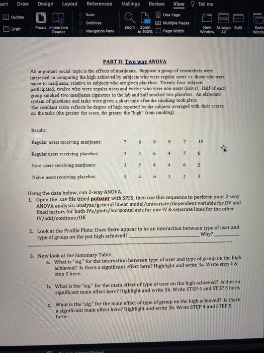Solved sert Draw Design Layout References Mailings Review | Chegg.com