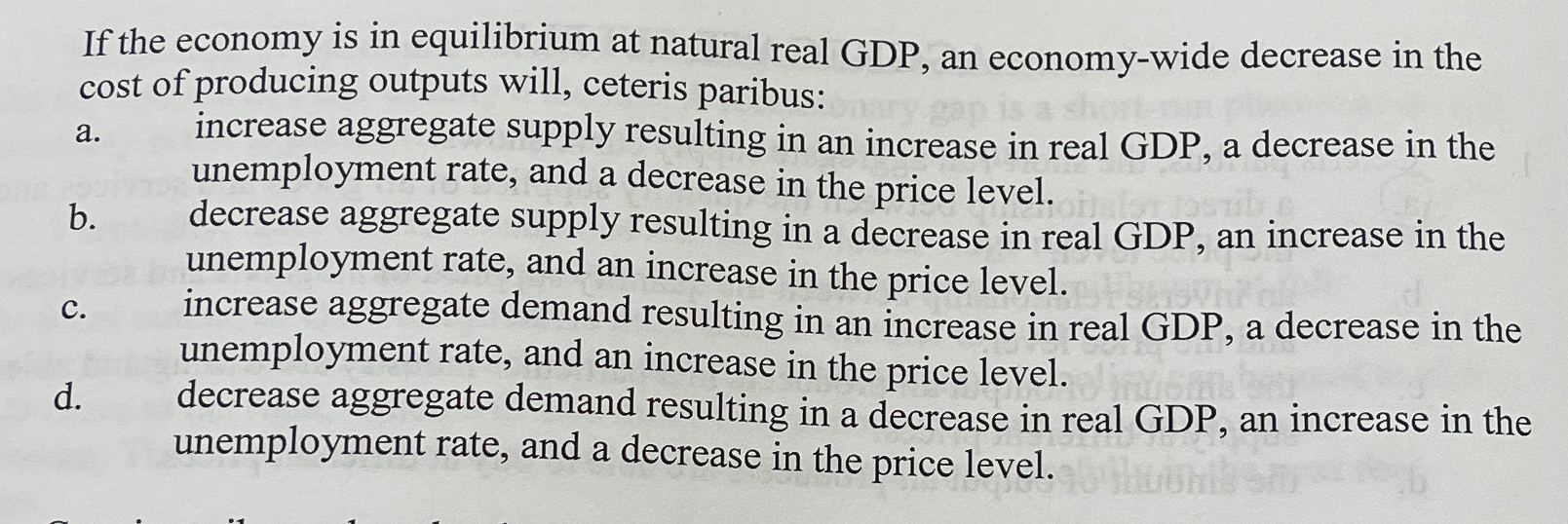 Solved If the economy is in equilibrium at natural real GDP, | Chegg.com