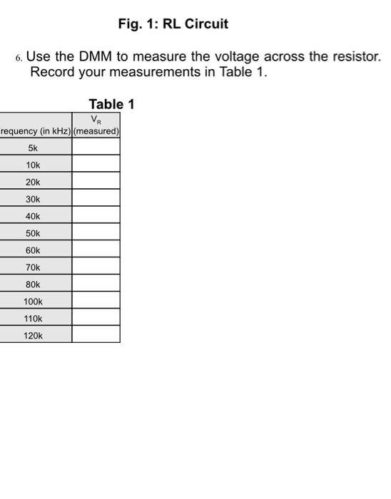 Solved EGR 255 Experiment #3 Frequency Response of RL | Chegg.com