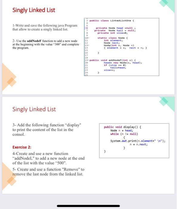 Solved Singly Linked List Public Class Linkedlistone 1 Write