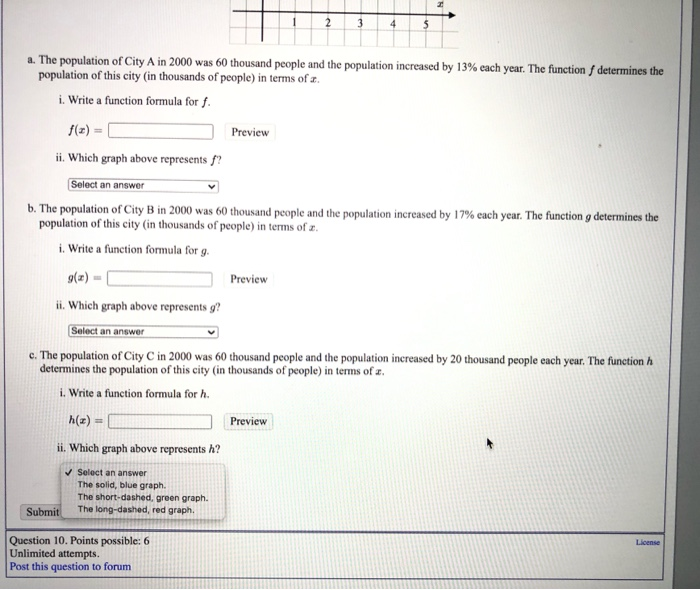 Solved The plot below shows the graphs of three functions, | Chegg.com