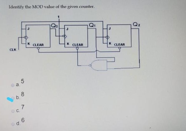 Solved Identify the MOD value of the given counter. CLEAR 06 | Chegg.com
